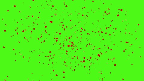 Animation Red Confetti Explosion 4k Green Stock Footage Video (100% ...