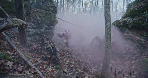 Two Scary Clowns Forest Stock Footage Video (100% Royalty-free ...