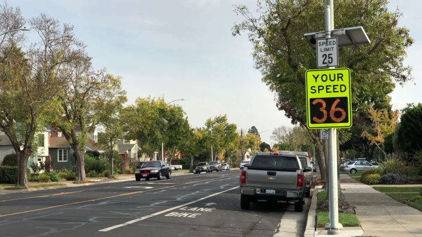 Electronic speed limit sign Stock Video Footage - 4K and HD Video Clips ...
