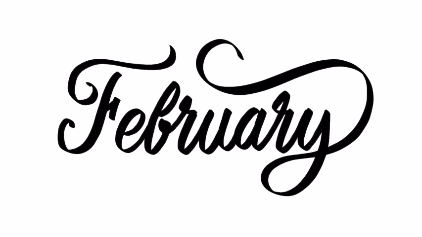 february brush calligraphy animation isolated on Stock Footage Video ...