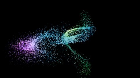 Chaotic Movements Colored Dots On Black Stock Footage Video (100% ...