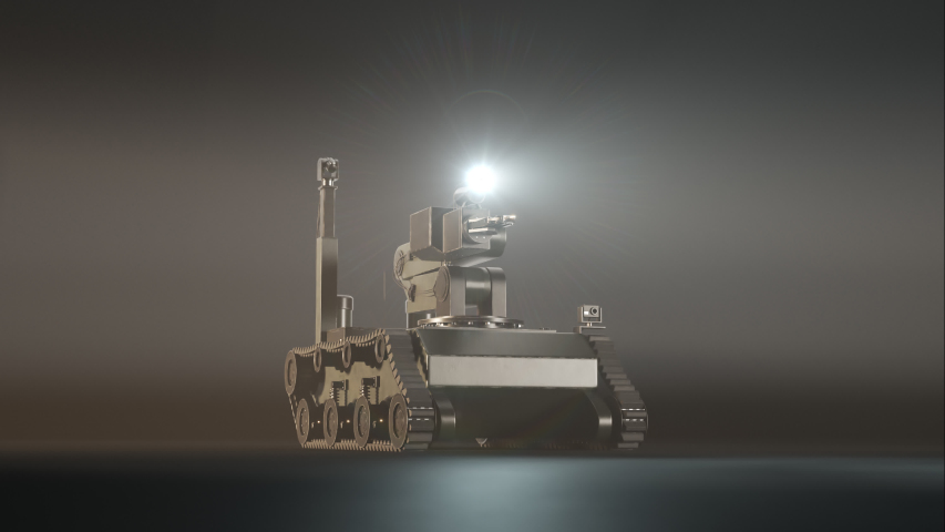 police sapper robot locating disarming dynamite Stock Footage Video ...