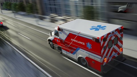 Extremely Fast Ambulance Truck Driving Through Stock Footage Video (100 ...