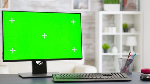 Computer Background Computer Mock Green Screen Stock Footage Video (100 ...