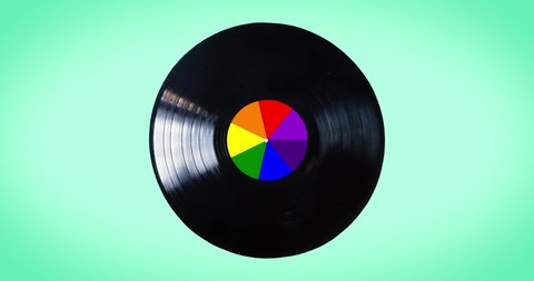 Vinyl Records Spinning Loop Animation Alpha Stock Footage Video (100% ...