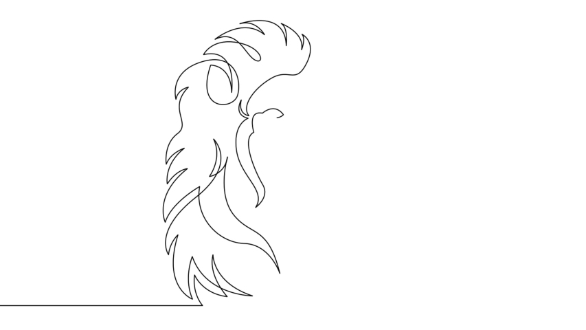 Self drawing simple animation of single continuous one line drawing ...