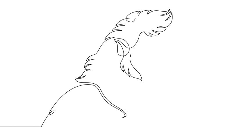 Self drawing simple animation of single continuous one line drawing ...