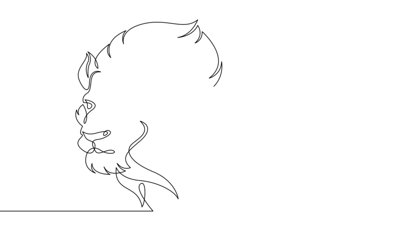 Self drawing simple animation of single continuous one line drawing ...