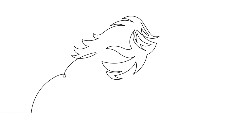 Self drawing simple animation of single continuous one line drawing ...