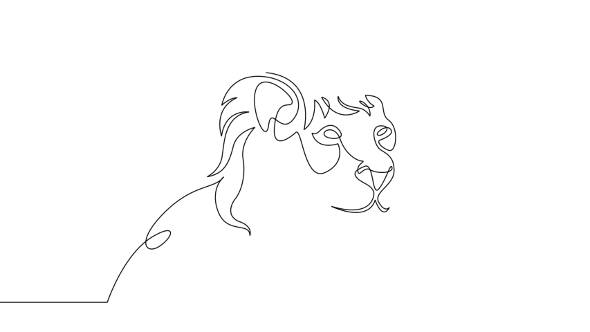 Self drawing simple animation of single continuous one line drawing ...