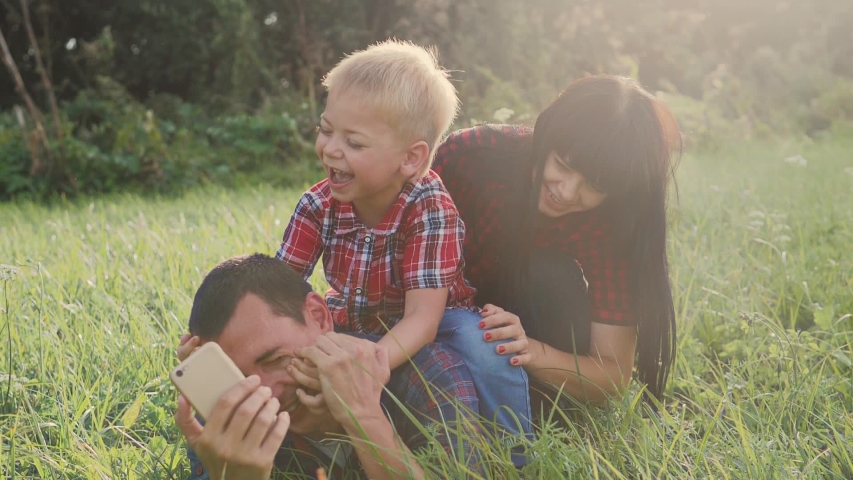 happy family teamwork outdoors have fun Stock Footage Video (100% ...