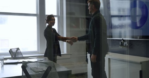 business people arriving corporate office lobby Stock Footage Video ...