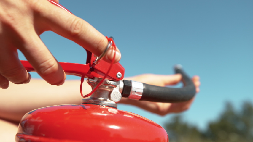 Person Using Fire Extinguisher Stock Video Footage - 4K and HD Video ...