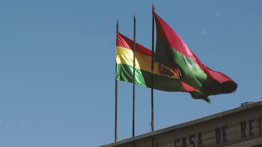 bolivia flag la paz proudly waving Stock Footage Video (100% Royalty ...