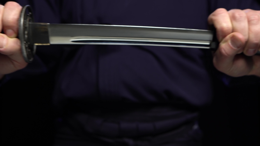 samurai sword katana hand holding prepare Stock Footage Video (100% ...