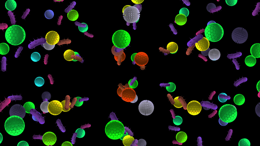 Animated Germs Bacteria Virus Floating Stock Footage Video (100% ...