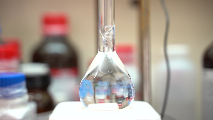 magnetic stirrer chemistry laboratory science vortex Stock Footage ...