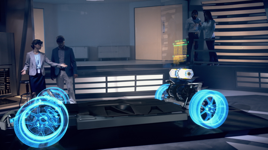 Female Engineer Shows Electric Car Stock Footage Video (100% Royalty ...