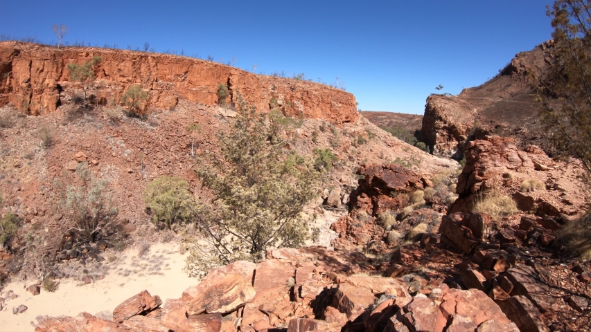 View along the West MacDonnell Ranges from the Larapinta Trail in ...
