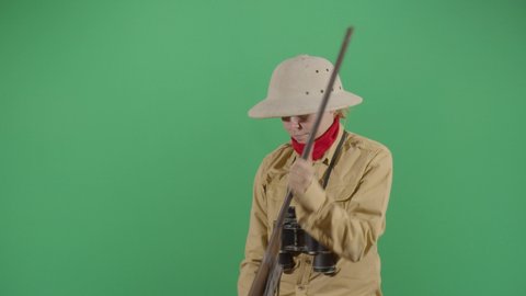 Femininity Guide Cleans Musket Aims Camera Stock Footage Video (100% ...