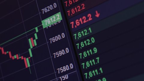 large chart live crypto currency prices Stock Footage Video (100% ...
