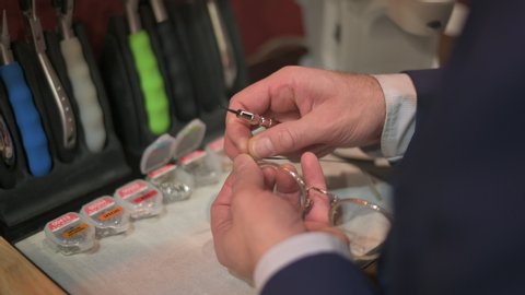 Optical Mechanic Repair Glasses Workshop Stock Footage Video (100% ...