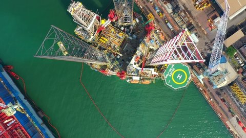 Drilling Rig Top View Aerial View Stock Footage Video (100% Royalty ...