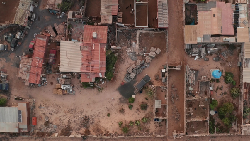 desert shanty town top down aerial Stock Footage Video (100% Royalty ...