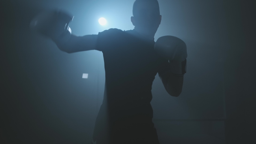 kickboxer training low light gym sportsman Stock Footage Video (100% ...