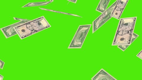 Dollar Rain Green Screen Dollar Falling Stock Footage Video (100% ...