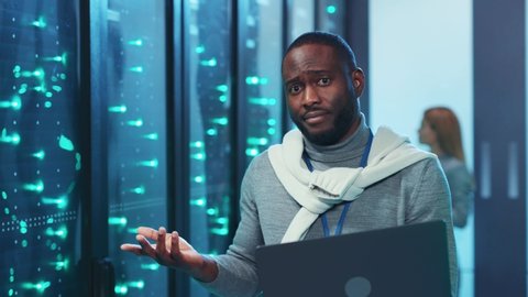 big data center team multi-ethnic server Stock Footage Video (100% ...