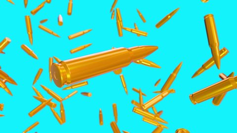 Realistic Flying Rotating Golden Bullets Isolated Stock Footage Video ...