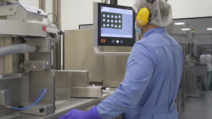 Pharmacist Control Pharmaceutical Manufacturing Process Stock Footage ...