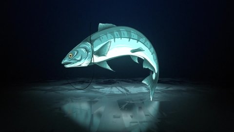 Salmon Fish Video Animation Laser Stock Footage Video (100% Royalty ...