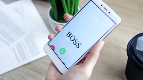 Woman Holding Mobile Phone Incoming Call Stock Footage Video (100% ...