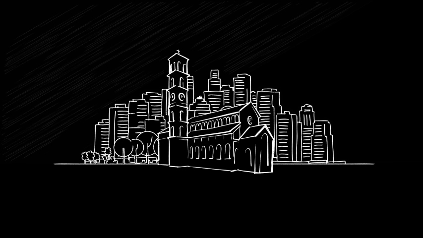 christian church chalk drawing on blackboard Stock Footage Video (100% ...