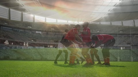 Animation Team Rugby Players Celebrating Victory Stock Footage Video ...