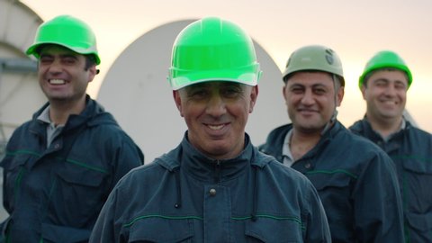 portrait group professional telecommunication industry engineers Stock ...