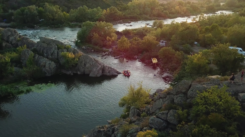A group of rafters on the river image - Free stock photo - Public ...