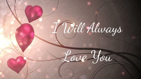 Animation Words Will Always Love You Stock Footage Video (100% Royalty ...