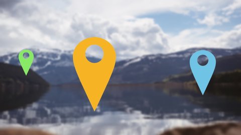 animation city map pin pointers gps Stock Footage Video (100% Royalty ...