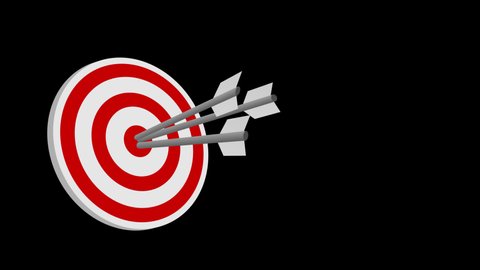 Bullseye Target Arrow Hitting Icon Animation Stock Footage Video (100% ...