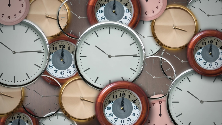 Many Clocks Mixed in Timelapse Stock Footage Video (100% Royalty-free ...