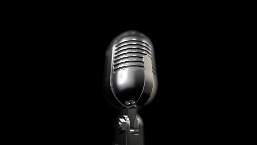 vintage microphone looping 360 alpha channel Stock Footage Video (100% ...