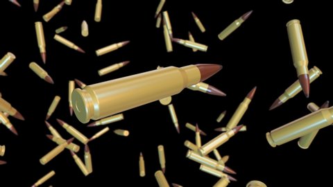 Realistic Flying Rotating Bullets Isolated On Stock Footage Video (100% ...