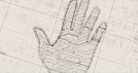 Cyber Hand Project Creating Abstract Concept Stock Footage Video (100% ...