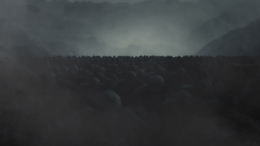 thousands creepy zombies storming forward attack Stock Footage Video ...