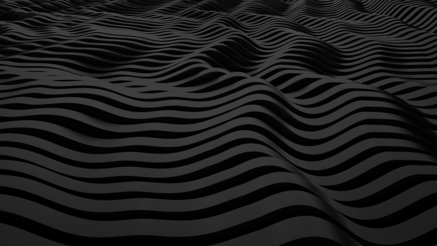 Abstract Black Animation Waves Background. Stock Footage Video (100% ...
