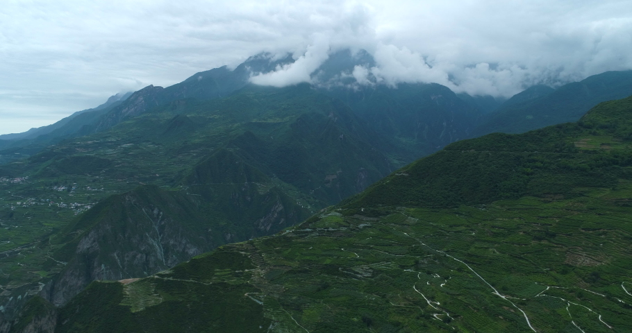 River, valley, and Mountains landscape in Sichuan, China image - Free ...
