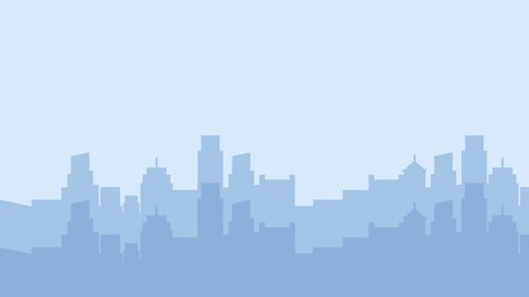 2d City Animation Backgroundblue Moving City Stock Footage Video (100% ...